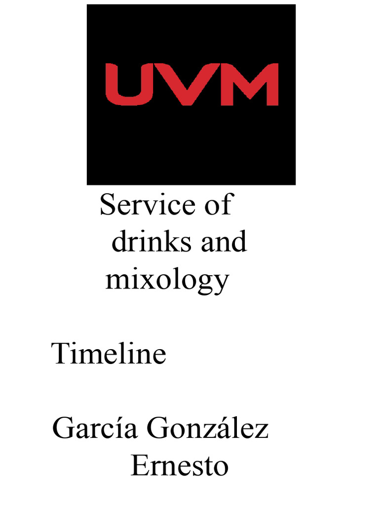 Timeline of The History of Mixology | PDF | Cocktails | Alcohol