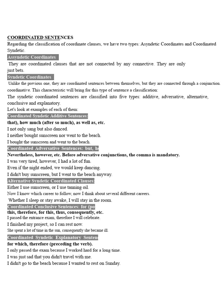 Understanding Coordinated Sentences | PDF
