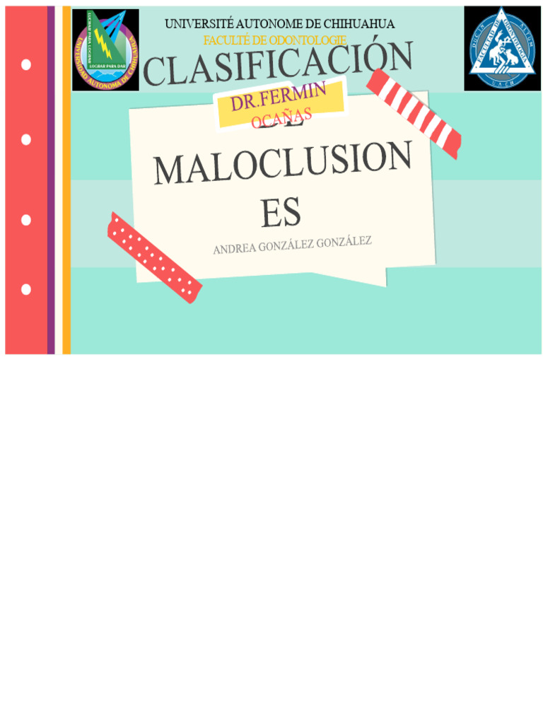 Classification des malocclusions dentaires | PDF | Orthodontie ...