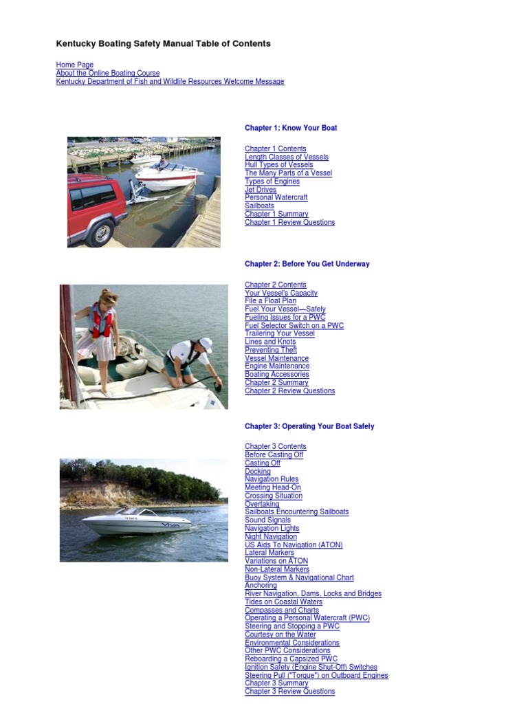 Kentucky Boating Safety Manual | PDF | Trailer (Vehicle) | Hull ...