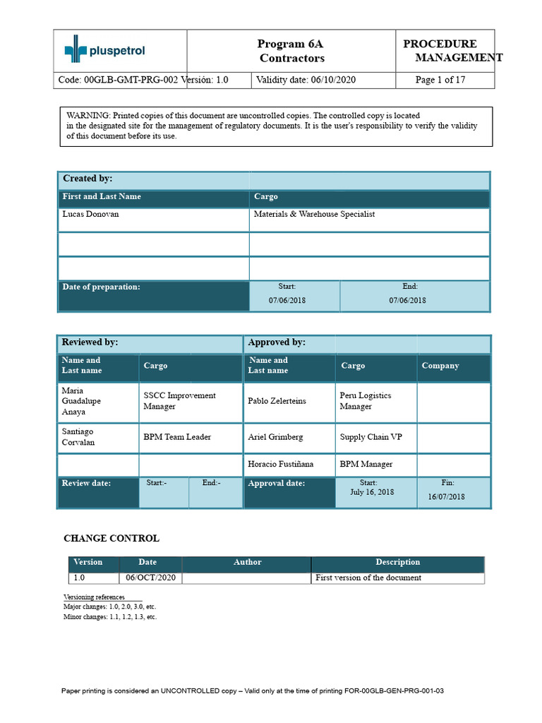 Annex 3 - Program 6A For Contractors | PDF | Regulatory Compliance ...