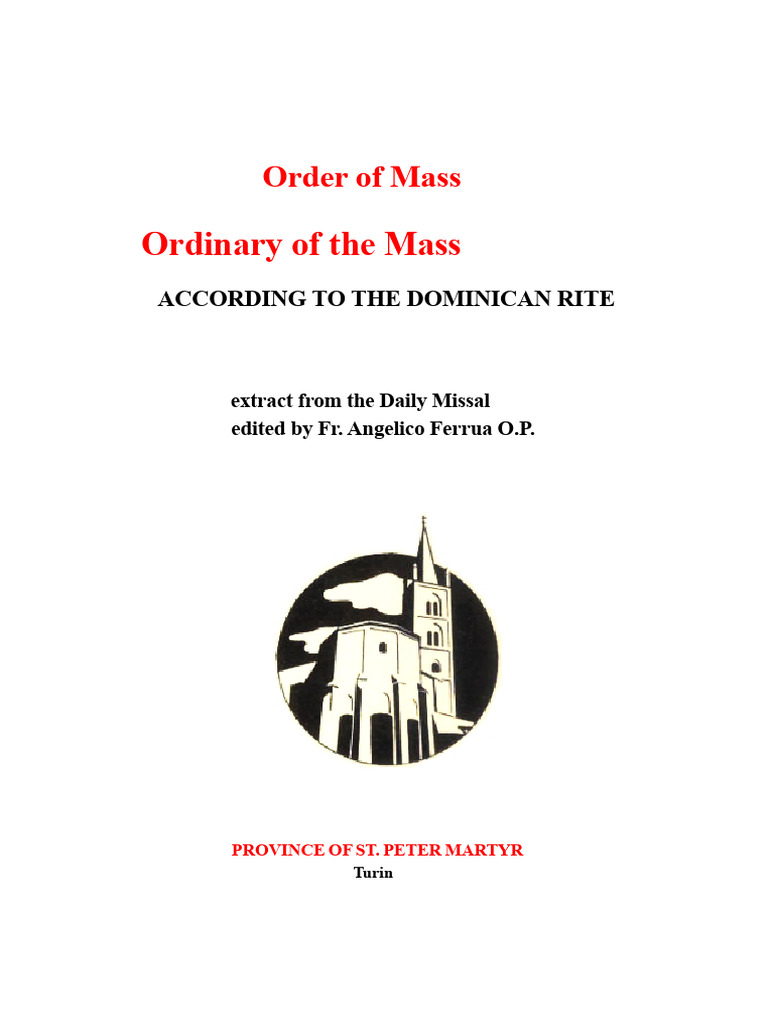 Dominican Rite Order of Mass Guide | PDF | God The Father | Mass (Liturgy)