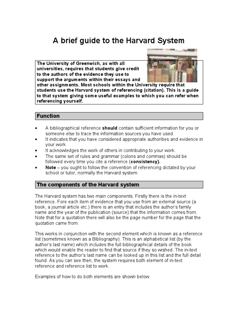 Harvard Referencing System Guide | PDF | Citation | Text