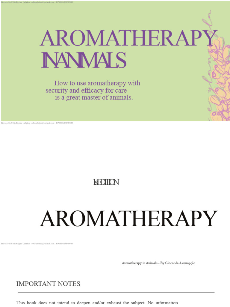 Aromatherapy for Animal Care Guide | PDF