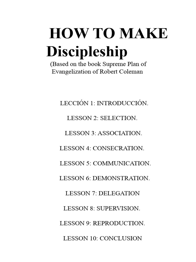 How to Do Discipleship - Supreme Plan | PDF | Disciple (Christianity ...