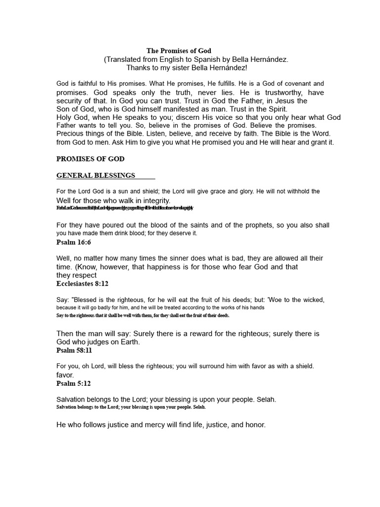 The Promises of God | PDF | Jesus | God