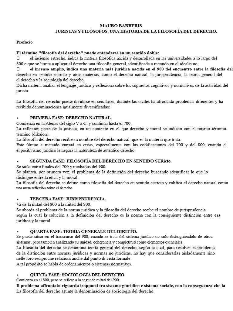 Mauro Barberis Juristas y Filósofos Una Historia de La Filosofía Del ...