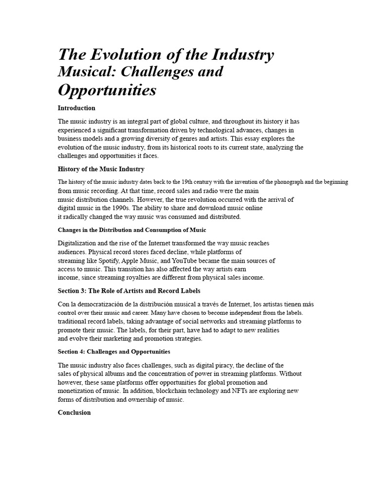 Music Industry Evolution: Challenges & Opportunities | PDF | Music ...