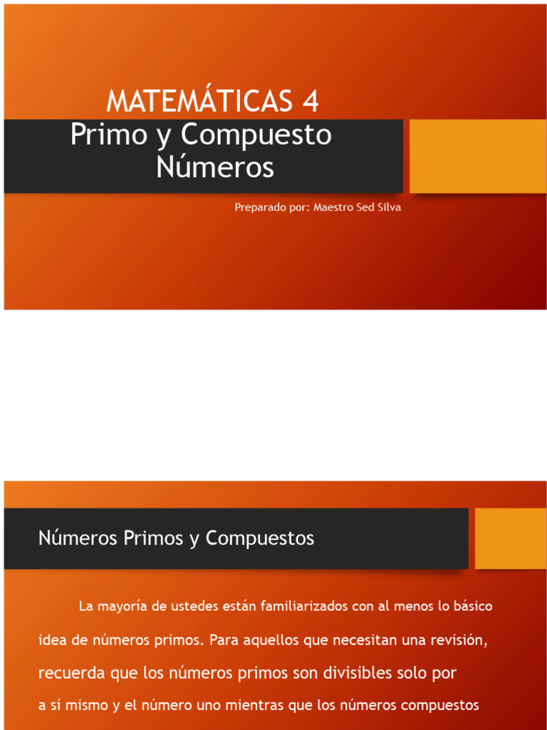 3. números primos y compuestos | PDF | Número primo | Teoría de los números