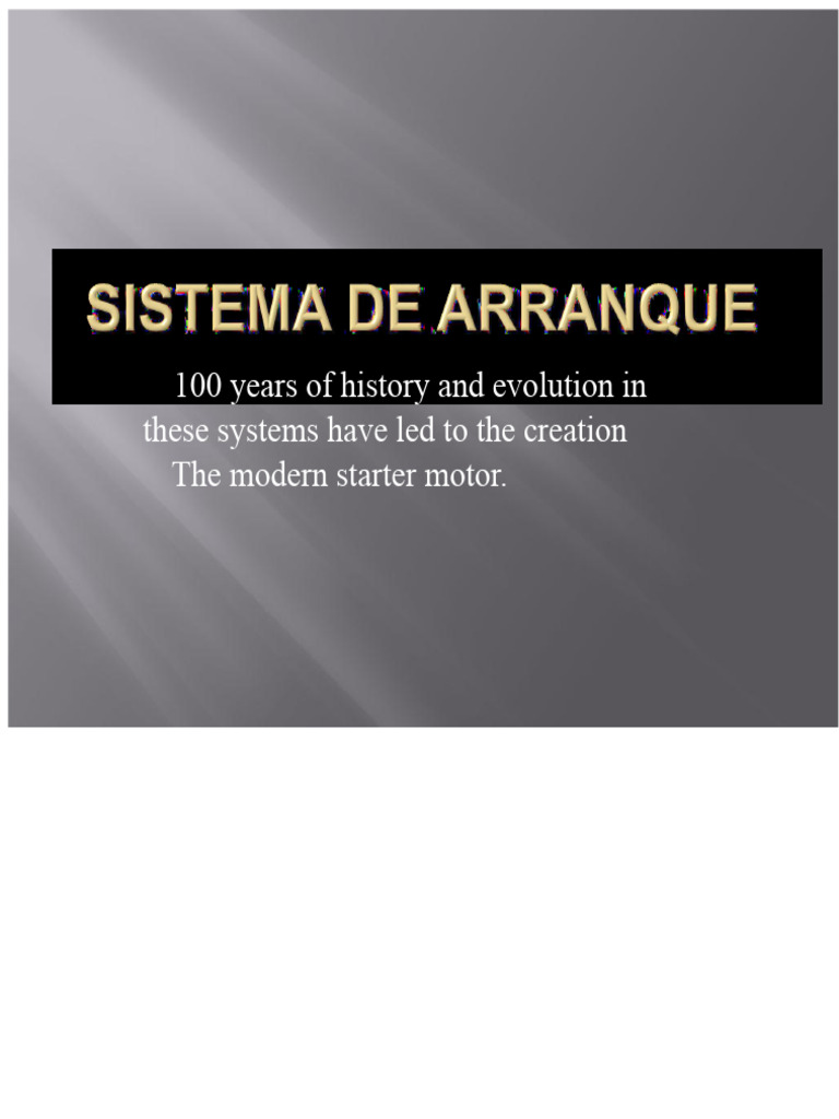 Introduction to the Starter Motor | PDF
