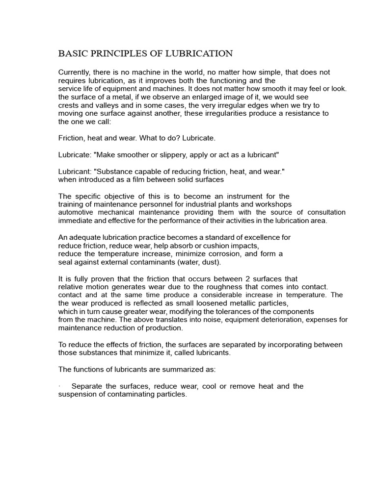 Essential Lubrication Principles Guide | PDF | Lubricant | Motor Oil