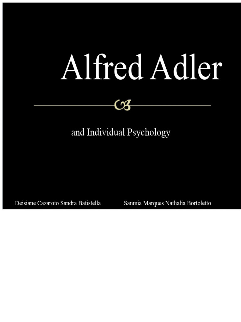 Alfred Adler's Individual Psychology Insights | PDF | Psychoanalysis ...