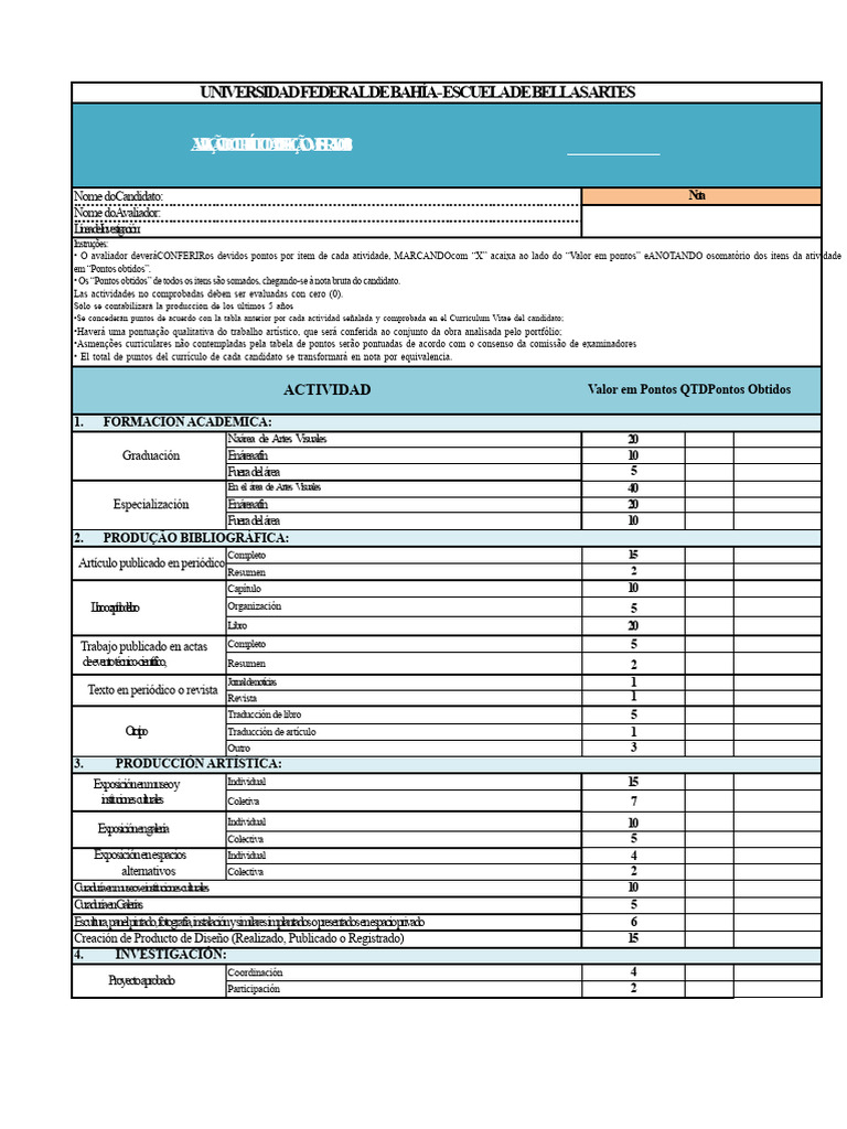 Barema - Evaluacion Curriculo | PDF