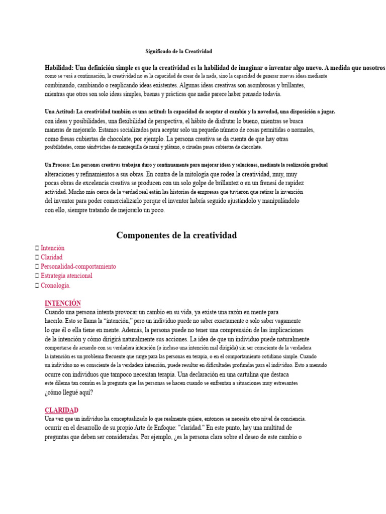 Significado de la creatividad | PDF | Creatividad | Pensamiento