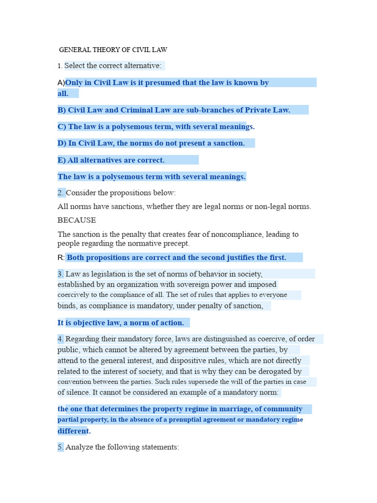 General Theory of Civil Law.docx Vanda Santos | PDF | Domicile (Law ...