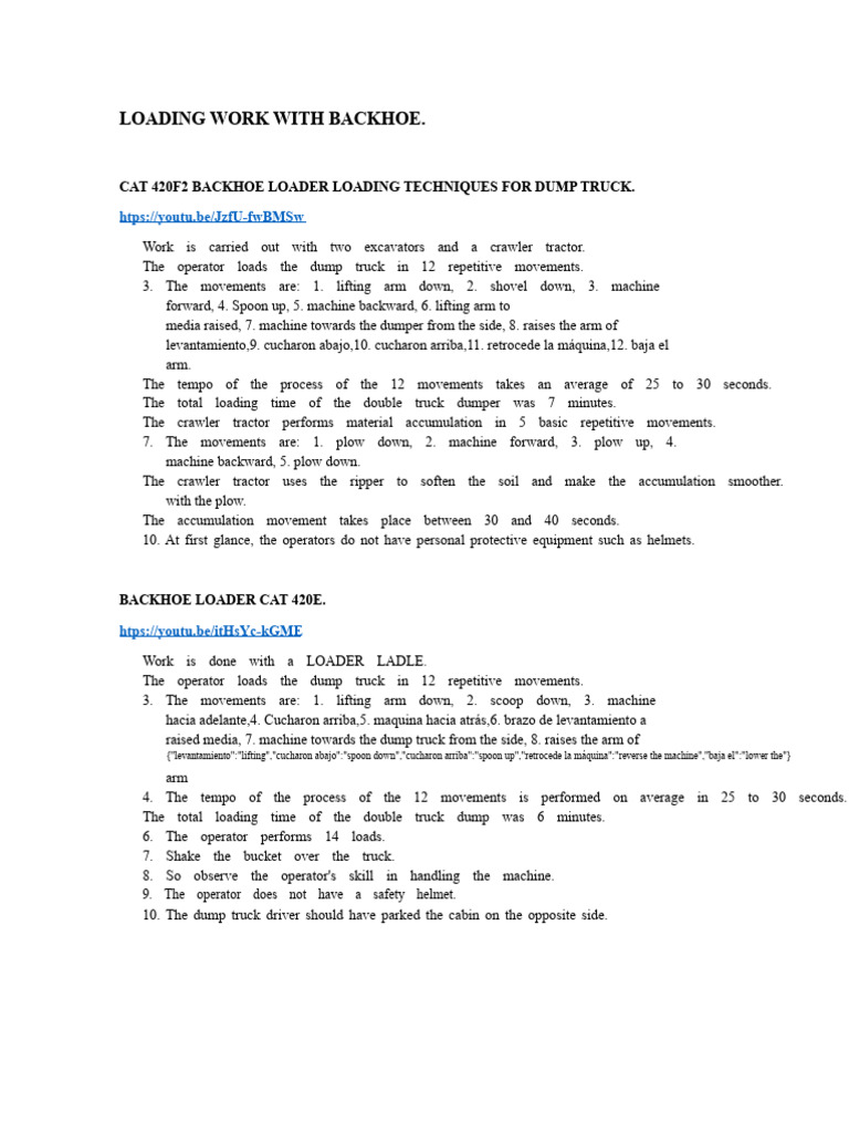 Loading Work With Backhoe Loader | PDF | Loader (Equipment ...