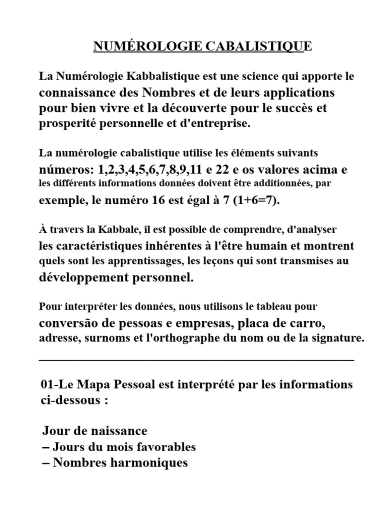 Guide de la Numérologie Kabbalistique | PDF | Kabbale