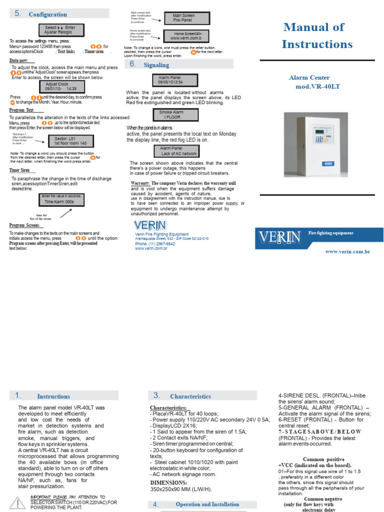 Manual VR 40LT 1012 Cylinder | PDF | Clock | Computer Keyboard