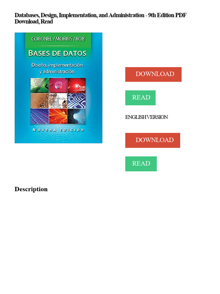 Databases, Design, Implementation, and Administration - 9th Edition PDF ...