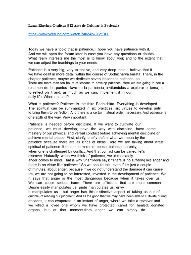 The Art of Cultivating Patience | PDF | Anger | Patience