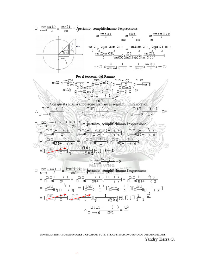 Dimostrazione Dei Limiti Notevoli | PDF