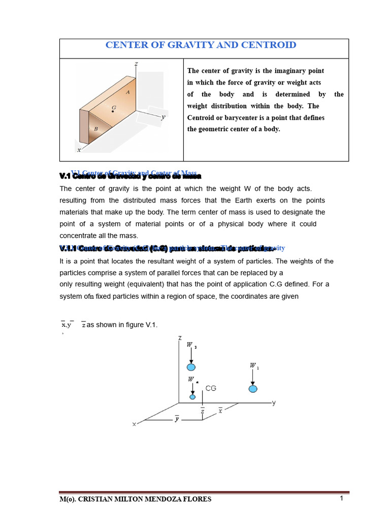 Center of Gravity and Centroid Explained | PDF | Center Of Mass | Weight
