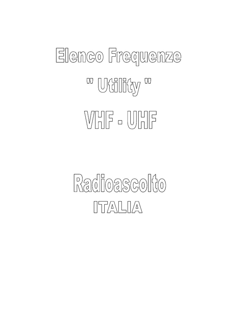 VHF-UHF Radio Frequencies Guide | PDF | Police | Veneto