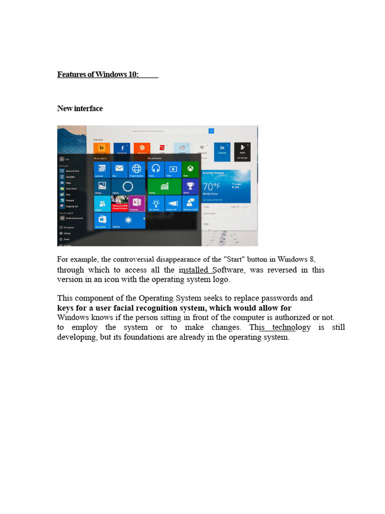 Features of Windows 10 Home | PDF