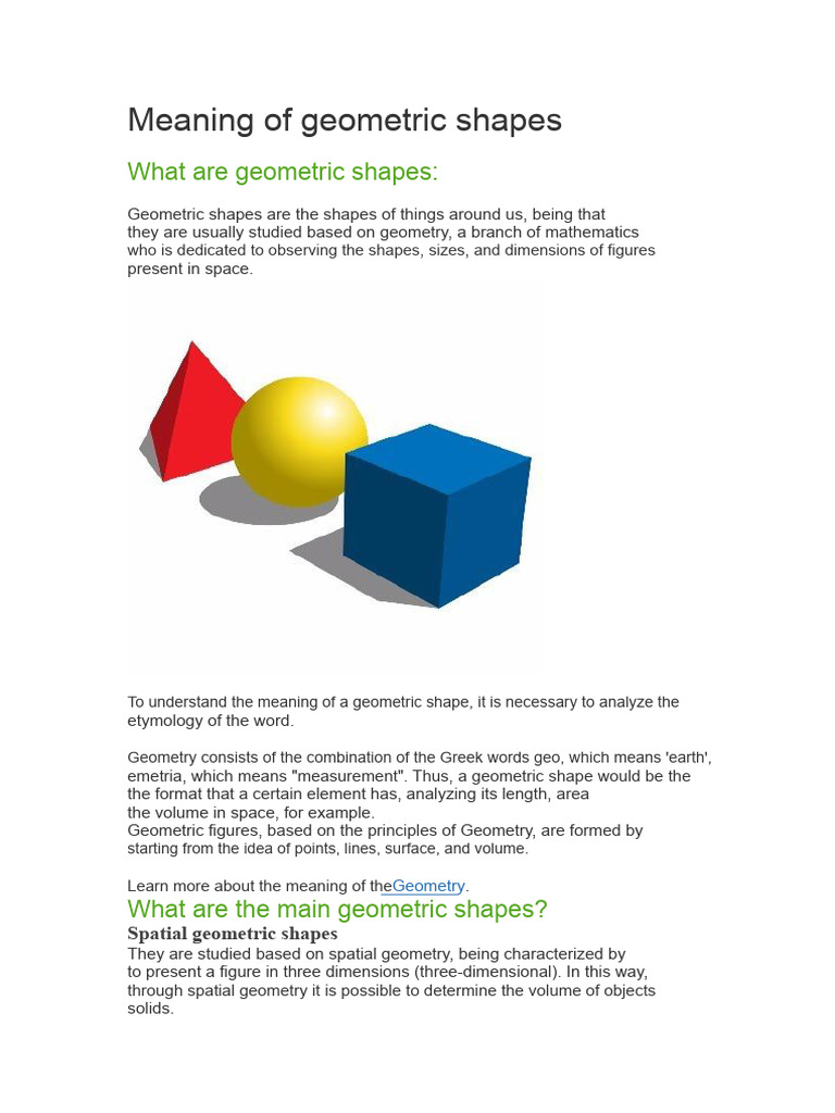 Understanding Geometric Shapes Explained | PDF