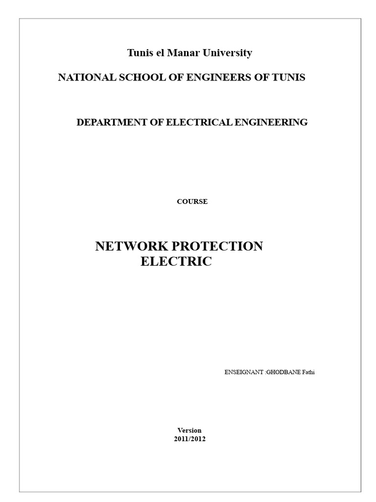 Electrical Network Protection Course Guide | PDF | Electrical Impedance ...
