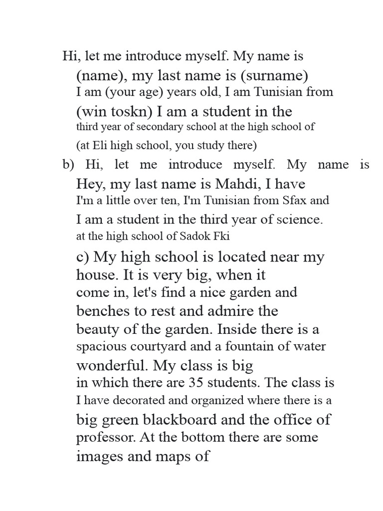 Hello, Let Me Introduce Myself. | PDF