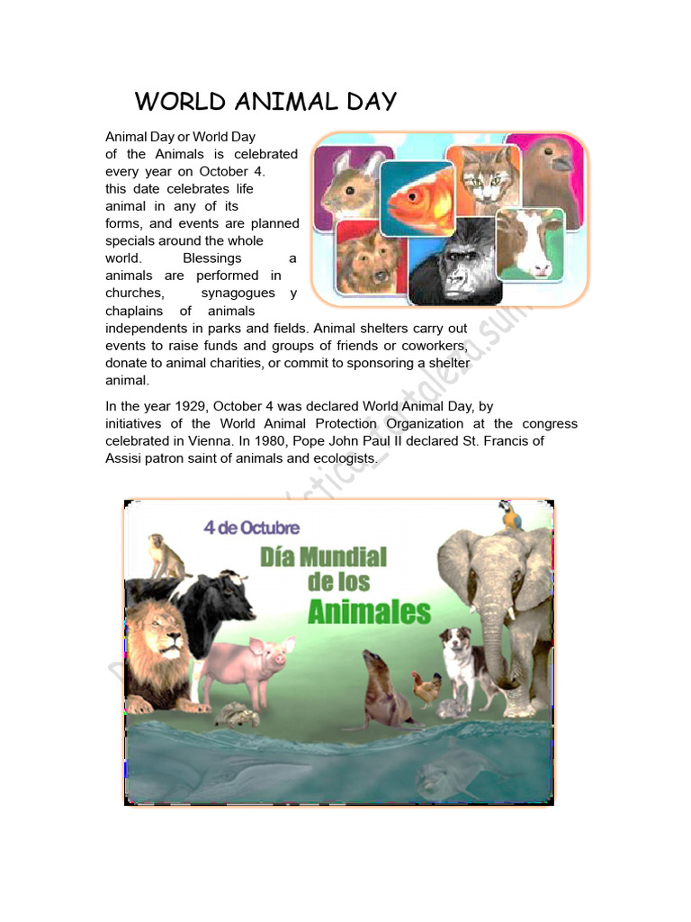 World Animal Day | PDF
