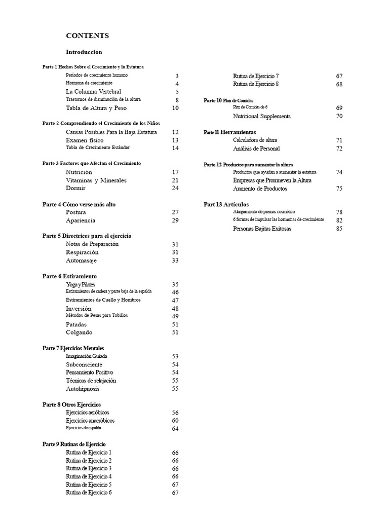 Ejercicios para Aumentar la Altura.pdf | PDF | Rodilla | Hormona de crecimiento