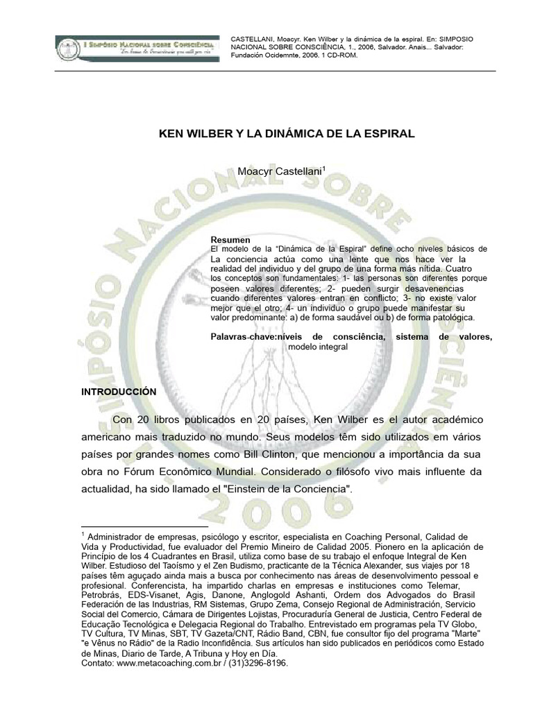 Ken Wilber y Dinámica Espiral-Ok | PDF | Realidad | Pensamiento