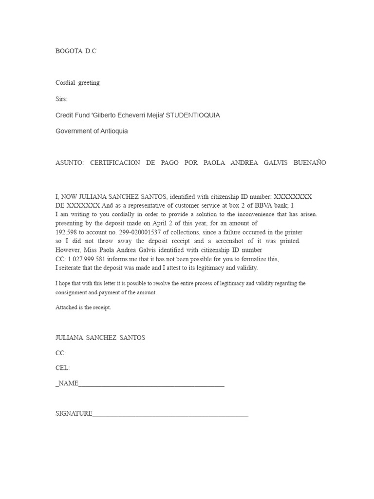 Payment Certification | PDF