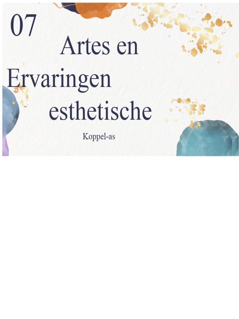 Articulerende As Kunst en Esthetische Ervaringen | PDF