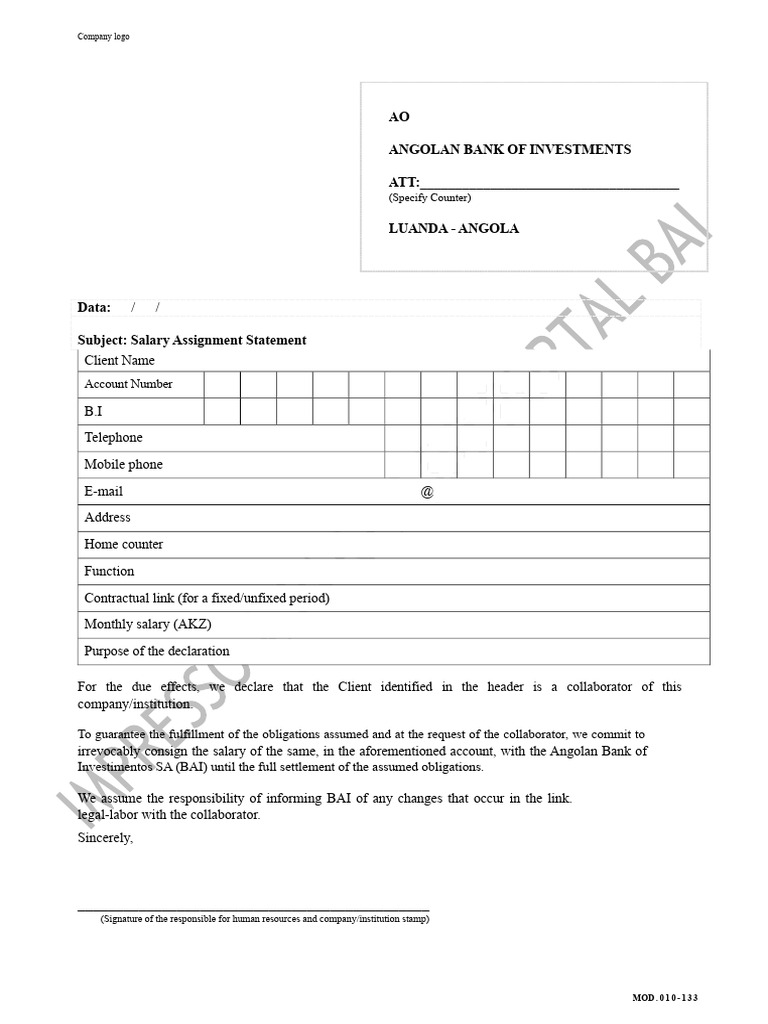 Salary Assignment Declaration | PDF