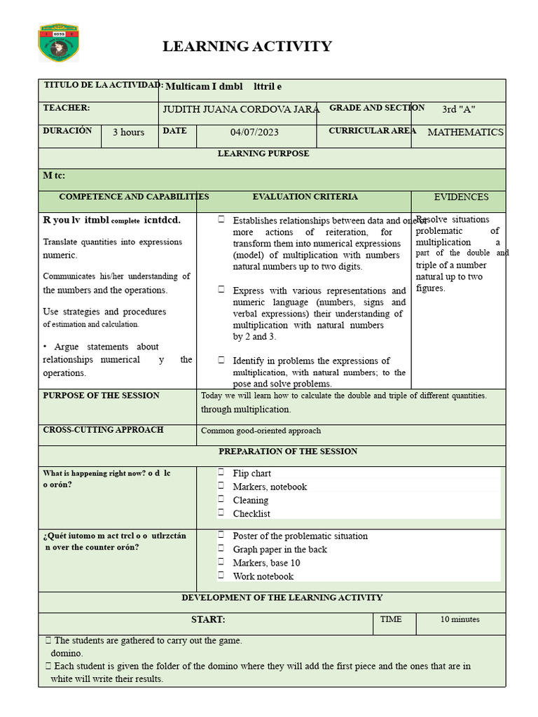 MATH SESSION We Multiply With Double and Triple 04-07-23 | PDF ...
