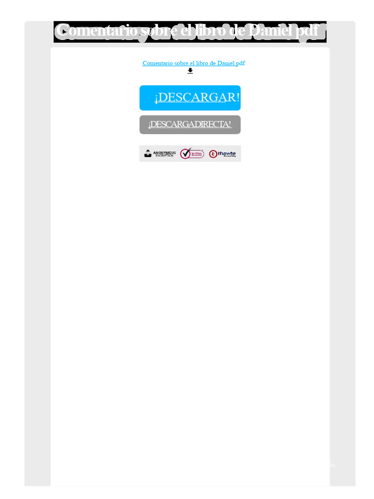 Comentario sobre el Libro de Daniel PDF | PDF | Libro de daniel | Biblia