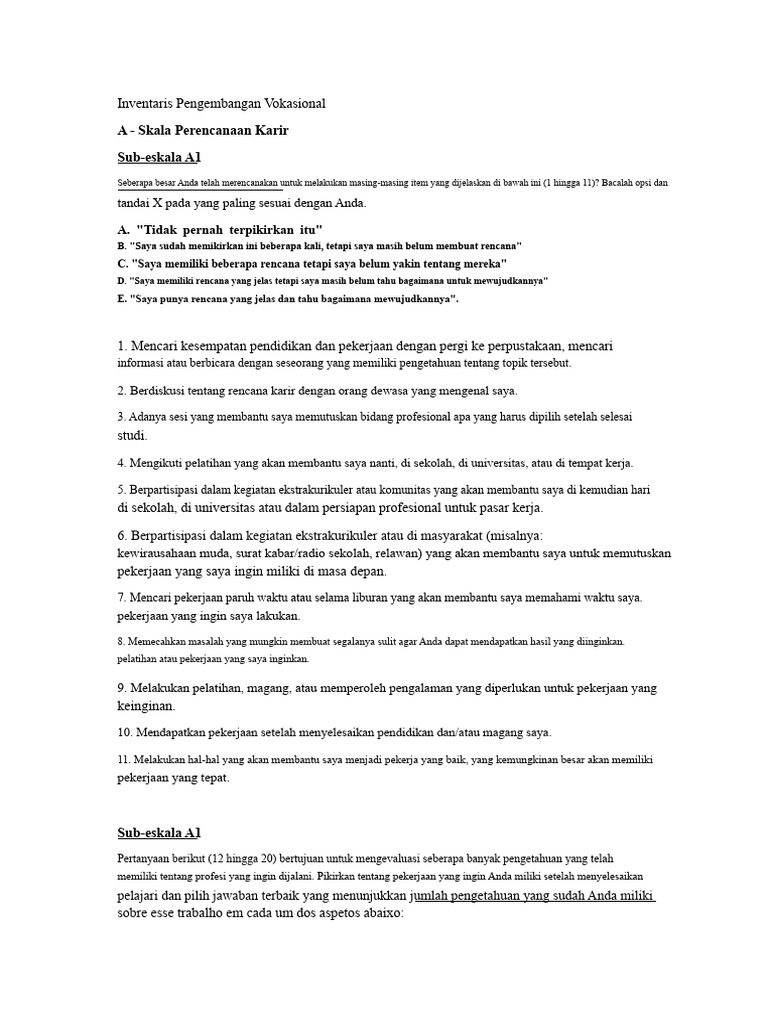 Panduan Perencanaan Karir dan Vokasional | PDF