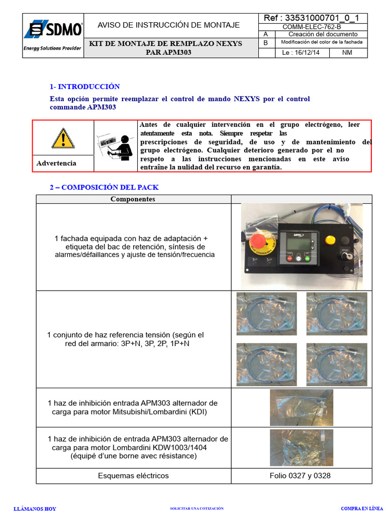 Instalación manual del retrokit Sdmo Control APM303 | PDF ...