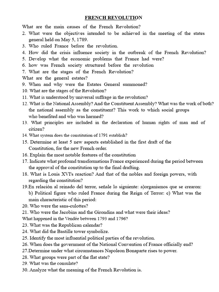 Causes and Impact of the French Revolution | PDF
