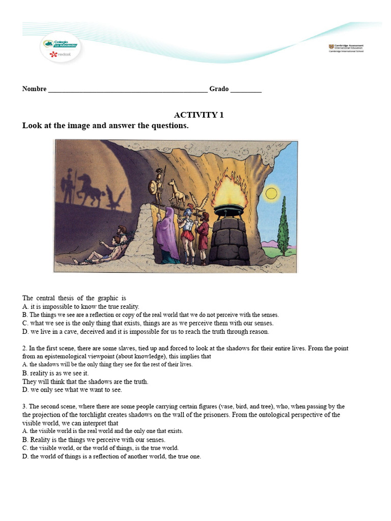 ACTIVITY MYTH OF THE CAVE 2 | PDF | Truth | Epistemology