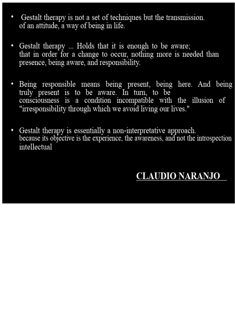 Principles of Gestalt Therapy Explained | PDF | Psychotherapy | Gestalt ...