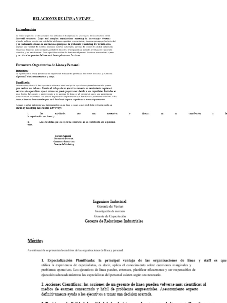 Relaciones de Línea y Personal | PDF