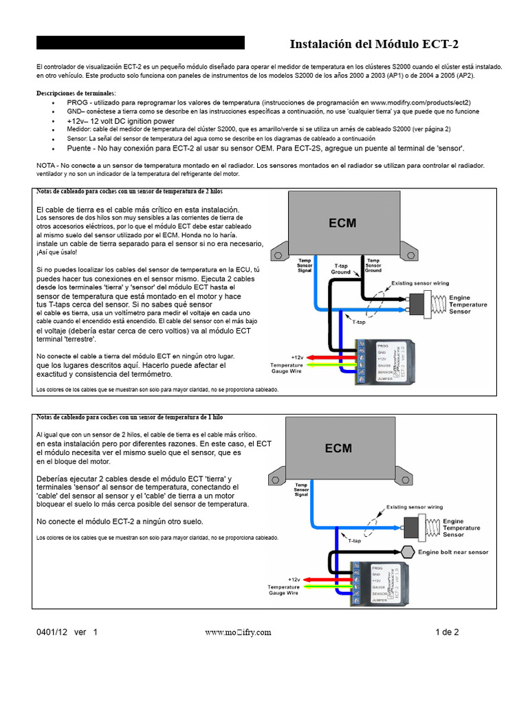 Instalación de ECT 2 | PDF | Diodo emisor de luz | Sensor