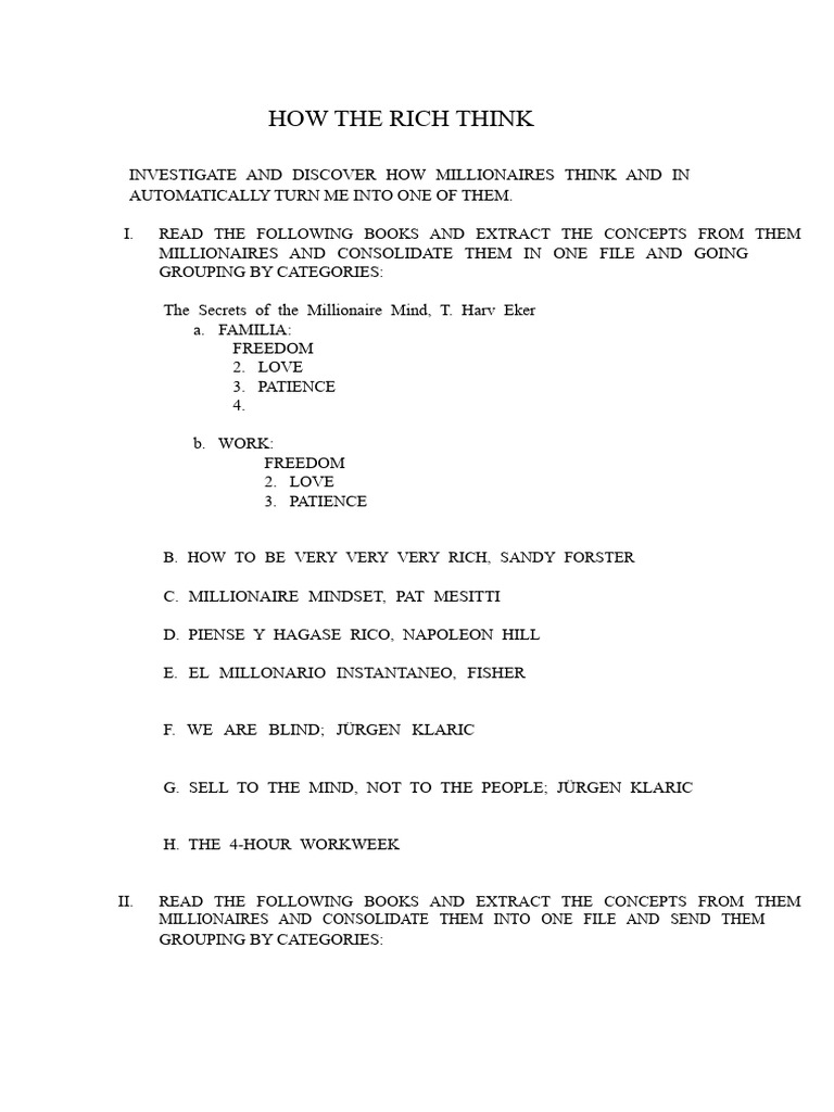 How the Rich Think | PDF