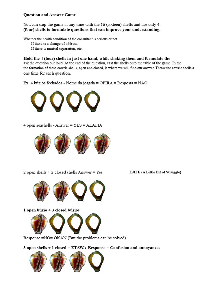 Question and Answer Shell Game Guide | PDF