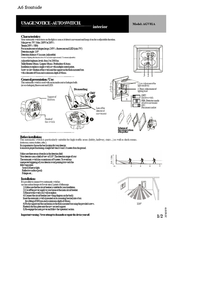 Installation Notice For Automatic Switch Construction White 1 | PDF ...