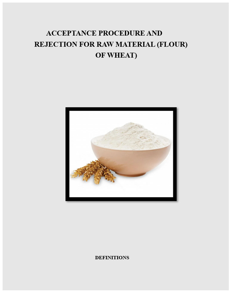 Acceptance and Rejection Procedure for Finished Product | PDF | Flour